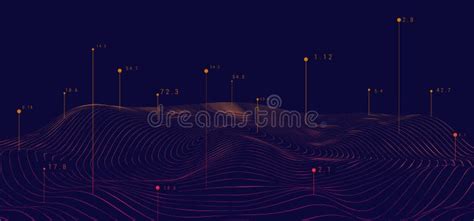 Big Data Background Social Network Concept With Connected Lines And Dots Stock Vector