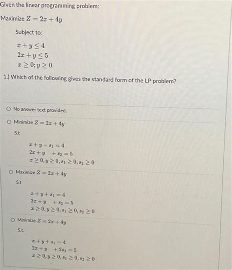 Solved Given The Linear Programming Problem Maximize