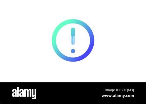 Animated Warning Gradient Ui Icon Circular Shaped Exclamation Mark Seamless Loop 4k Video With