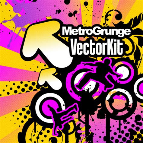 Frutiger Metro Grunge Vector Template Over 150 Assets For Logos