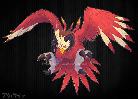 Aquilamon Digimon Highres 1other Bird Digimon Creature Horns