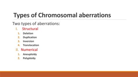Structural Chromosomal Aberrations Ppt