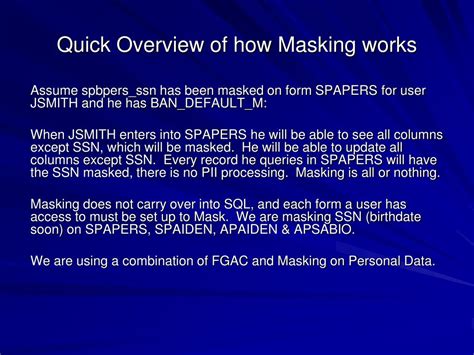 Ppt Implementing Fine Grained Access Control And Masking Powerpoint