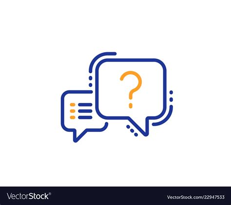 Question Mark Line Icon Quiz Chat Bubble Sign Vector Image