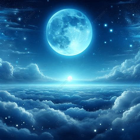 푸른 달 배경 달 아름다운 파란색 배경 일러스트 및 사진 무료 다운로드 Pngtree