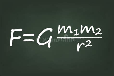 Newton S Law Of Universal Gravitation Formula On Chalkboard Stock Vector Illustration Of