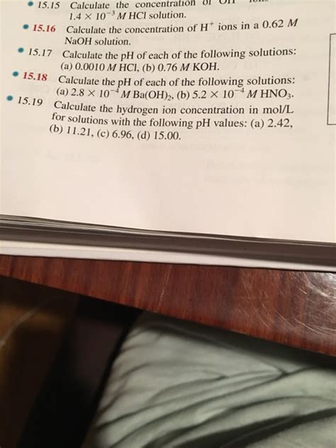 Solved Calculate The Concentration Of H Ions In A 0 62 M Chegg Com