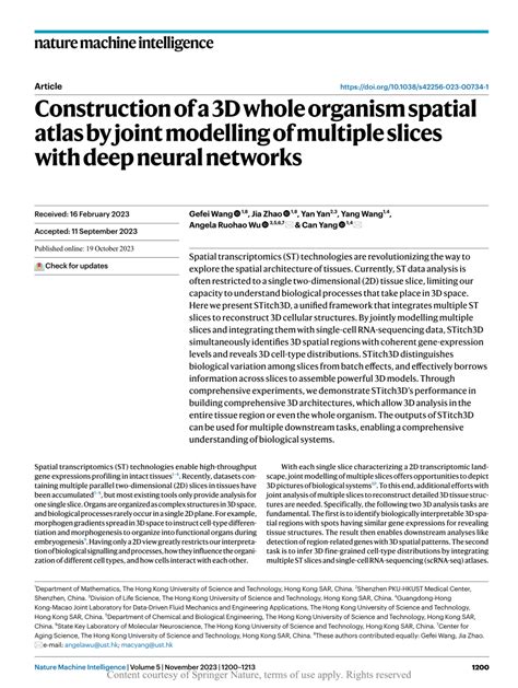 Construction Of A 3d Whole Organism Spatial Atlas By Joint Modelling Of