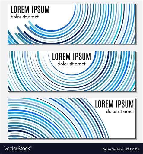 Set Of Blue Abstract Header Banners Royalty Free Vector