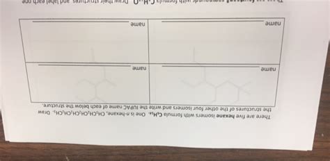 Solved There Are Five Hexane Isomers With Formula C 6h 14
