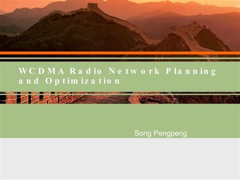 Wcdma Radio Network Planning And Optimization Ppt Computer Networking Computing