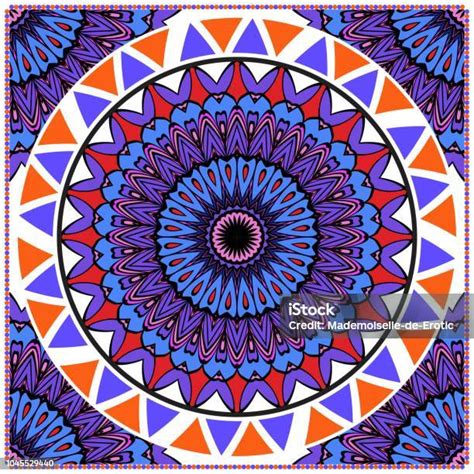 스퀘어 패션 인쇄를 위한 디자인 포켓 목도리 섬유 손수건 만다라 꽃 패턴입니다 벡터 일러스트 레이 션 꽃 식물에 대한 스톡 벡터 아트 및 기타 이미지 Istock