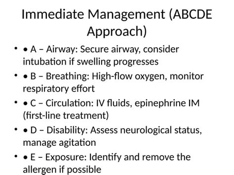 Medical Management Of Anaphylactic Shock Pptx