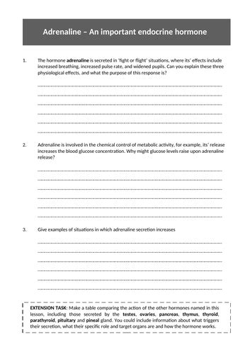 Coordination Response And Homeostasis A Complete Set Of Resources For Cie Igcse Biology