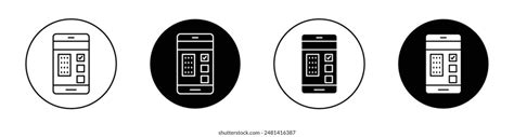 Reservation Smartphone Outlined Icon Vector Collection Stock Vector Royalty Free 2481416387