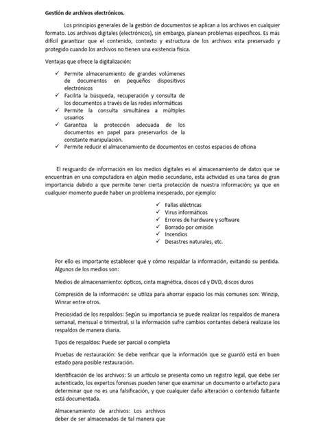 gestión de archivos electrónicos pdf archivo de computadora