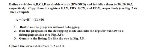 Define Variables Abc1d As Double Words Dword And