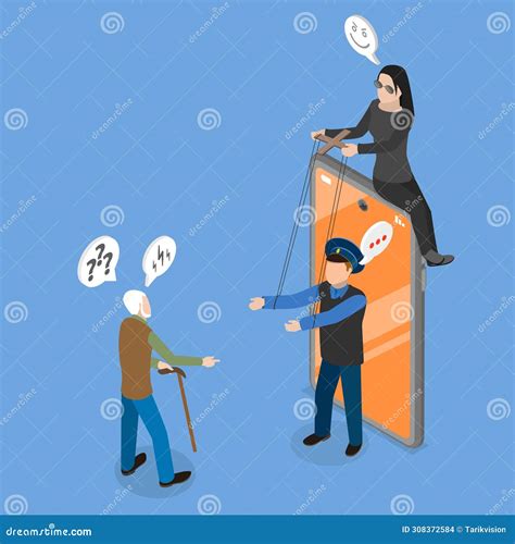 3d Isometric Flat Vector Illustration Of Hacker Scam Stock Vector
