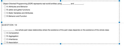 Solved Object Oriented Programming OOP Represents Chegg