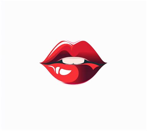 Premium Photo There Is A Red Lips With A White Lip And A Black Lip Generative Ai