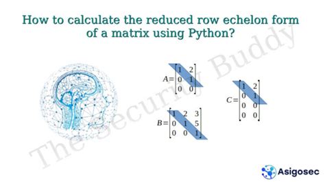 How To Calculate The Reduced Row Echelon Form Of A Matrix Using Python The Security Buddy
