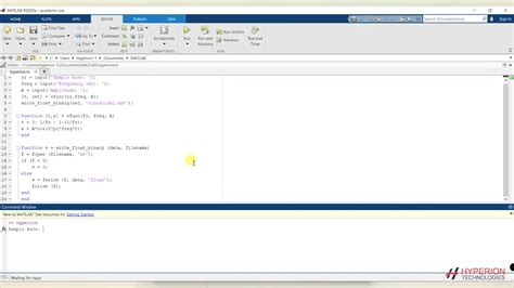 Matlab Demo Hyperion Technologies