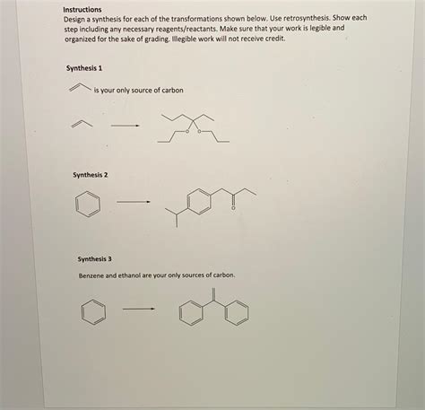 Solved Instructions Design A Synthesis For Each Of The Chegg
