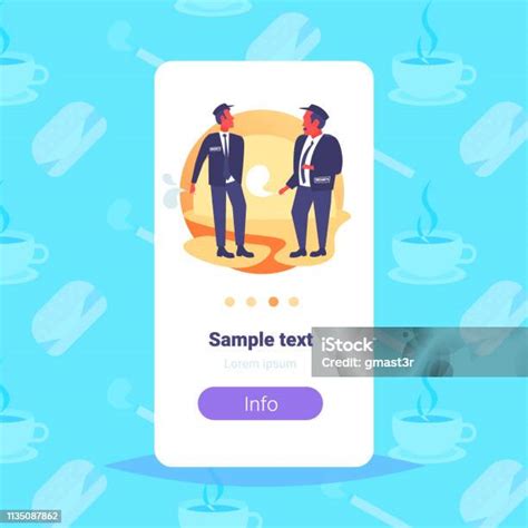 커플 경비원 흡연 담배 건강에 해로운 라이프 스타일 개념 두 남자 유니폼을 함께 서 있는 남성 만화 캐릭터 전체 길이 평면 복사 공간 2명에 대한 스톡 벡터 아트 및 기타