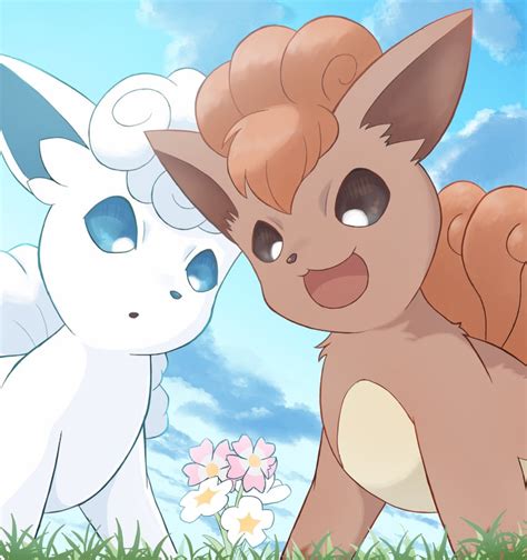 Alolan Vulpix And Vulpix Pokemon Drawn By Rumine Yoshi Danbooru