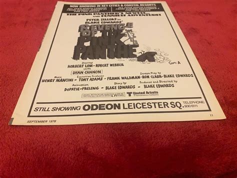 PublicitÉ Film Tandp2 11x8 Peter Sellars In Venge Of The Rose Panther Eur