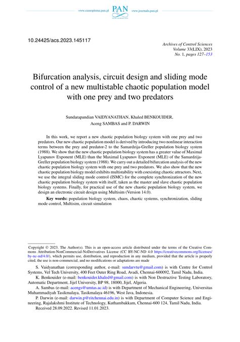 pdf bifurcation analysis circuit design and sliding mode control of