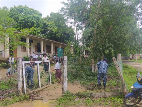 မောင်တောမြို့နယ်၊ မီးတိုက်ကျေးရွာ အခြေခံပညာအလယ်တန်း ခွဲ ကျောင်း၌ ကျောင်းပတ်ဝန်းကျင်သန့်ရှင