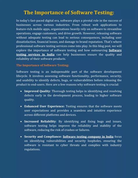 Ppt The Importance Of Software Testing Powerpoint Presentation Free