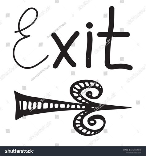 Cute Exit Sign Arrow Icon Vector Stock Vector Royalty Free 2129035046 Shutterstock