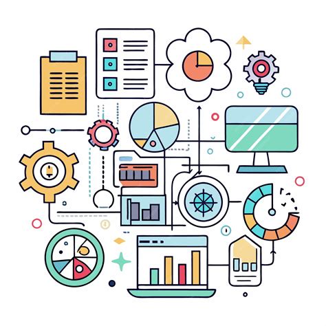 Colorful Business Data Analysis And Planning Illustration Premium Ai Generated Vector