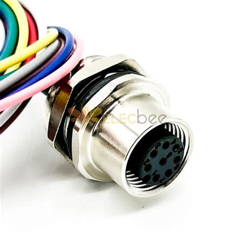 Elecbee M Panel Receptacles A Code Straight Pin Female Non Shield Connector With M Cable