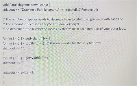Solved Void Parallelogramdraw Const Stdcout
