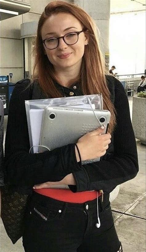 Sophie Looking Cute In Glasses Sophieturner