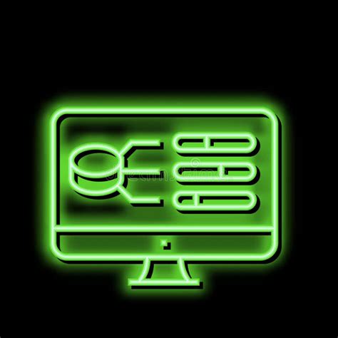 Model Selection Digital Processing Neon Glow Icon Illustration Stock