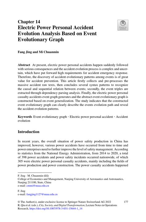 Pdf Electric Power Personal Accident Evolution Analysis Based On Event Evolutionary Graph
