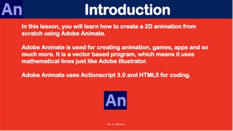 Adobe Animate Games Intro Animation Teaching Resources