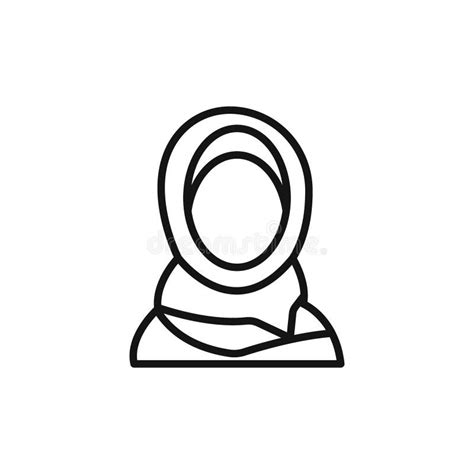 Women Hijab Icon Logo Sign Vector Outline Stock Vector Illustration Of Symbol Character