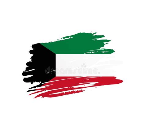 Brush Stroke Texture Flag Of Kuwait Stock Vector Illustration Of