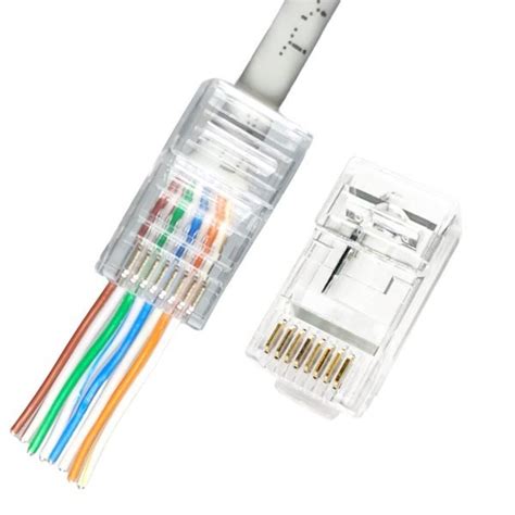 Cat6 Pass Through Connector Rj45 8p8c