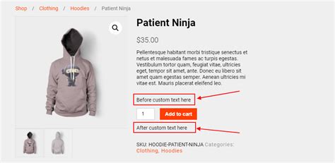 How To Add Text After Or Before Cart Button In Woocommerce Yourblogcoach