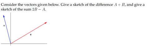 Solved Consider The Vectors Given Below Give A Sketch Of Chegg