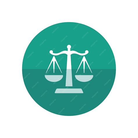 Justice Scale Icon In Flat Color Circle Style Law Litigation