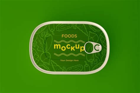 Rectangle Food Tin Can Mockups Psd 3443366