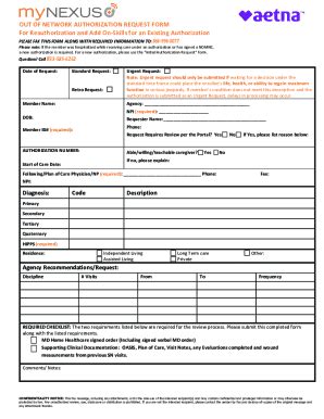 Fillable Online Out Of Network Authorization Request Form Fax Email Print PdfFiller