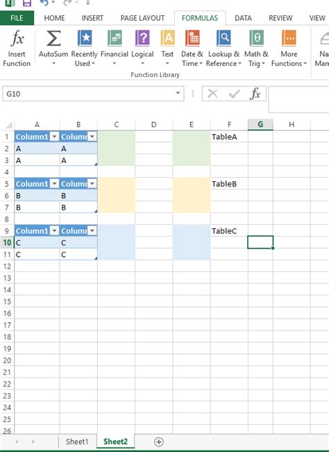Excel Populate Empty Table With Data From Other Tables Based On Dropdown List Selection